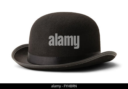 Black bowler hat side view isolated on white background Stock Photo - Alamy