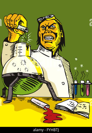 Scientist Lab Researcher Chemist Retro Circle Stock Photo - Alamy