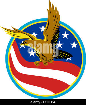American Bald Eagle Carry Flag Retro Stock Photo - Alamy