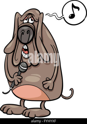 Cartoon Illustration of Funny Singing Dog Character Stock Photo - Alamy