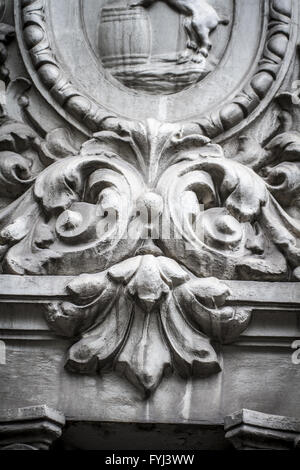 flourishes carved in stone, Spanish city of Valencia, Mediterranean ...