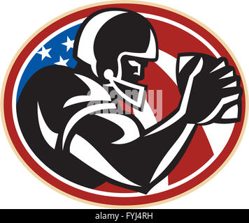 Illustration of an american football gridiron wide receiver player ...