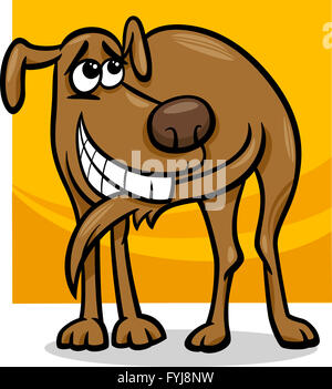 Cartoon Illustration of Funny Dog Chasing his Tail Stock Photo - Alamy