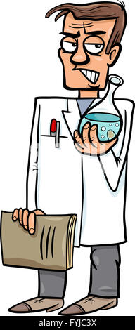 evil scientist cartoon illustration Stock Photo - Alamy