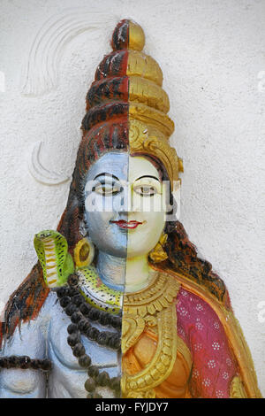 Ardhanarishvara ; God Shiva in Ardhanarishvara form ; composite form ...