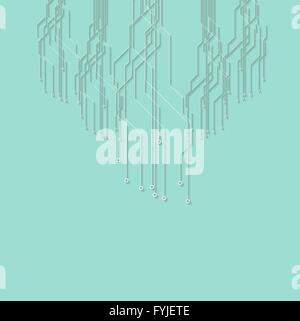 Flat minimal cyan circuit board tech background Stock Photo - Alamy