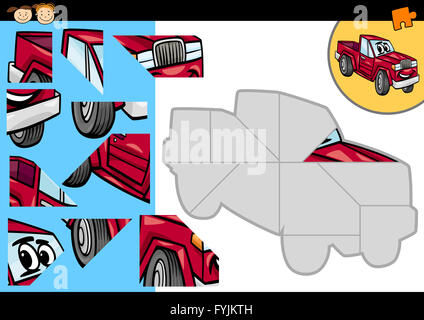 cartoon truck jigsaw puzzle game Stock Photo - Alamy
