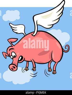 Illustration Pigs Might Fly Stock Photo Alamy
