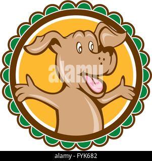 Illustration of a dog mascot with arms out open welcome welcoming ...