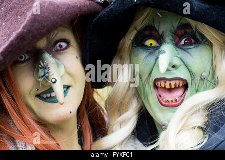 Wolfshagen, Germany. 24th Apr, 2016. Women dressed as witches ...
