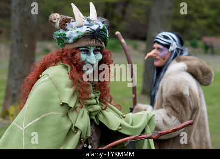 Wolfshagen, Germany. 24th Apr, 2016. Women dressed as witches ...