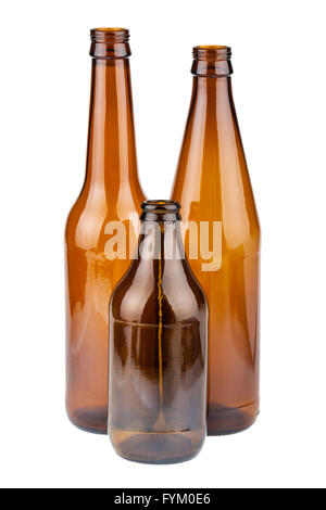 Three empty unlabeled bottles isolated on white background Stock Photo ...