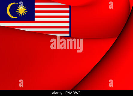 3D Civil Ensign of the Malaysia. Close Up Stock Photo - Alamy