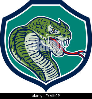 Cobra Viper Snake Head Shield Retro Stock Photo - Alamy