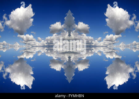 Blue reflected clouds background Stock Photo - Alamy