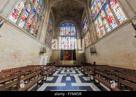 Cambridge, APR 16 2016 - Interior view of church of King's College ...