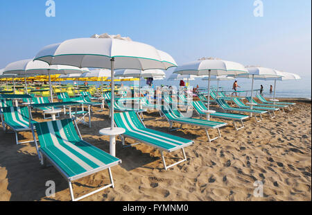 Beach at Riccione, Adriatic coast, Emilia-Romagna, Italy, Europe Stock ...
