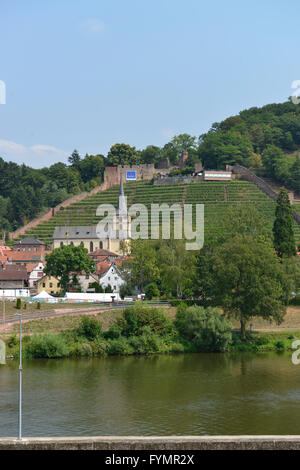 Germany, Bavaria, Klingenberg am Main, old town and castle ruin ...