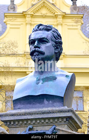 Prague, Czech Republic. Bust of Vítezslav Hálek (1835-74: Czech writer ...