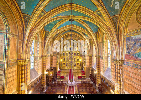 Interior view with dome of Holy Trinity Cathedral in Pireas near Athens ...
