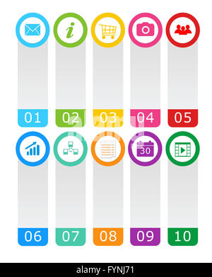 Colorful buttons for Web page menu, marketing or presentations Stock ...