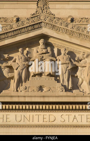 WASHINGTON DC — The pediment sculptures adorning the east entrance of ...