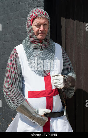 man dressed as st george at southsea castle england uk Stock Photo - Alamy