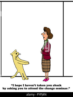 Business cartoon about the fear of change Stock Photo - Alamy