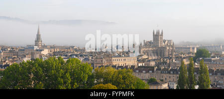 Panoramic view of the City of Bath skyline from Alexandra Park, City of ...