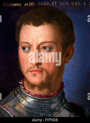 Agnolo Bronzino - Portrait of Cosimo I de' Medici as Orpheus Stock ...