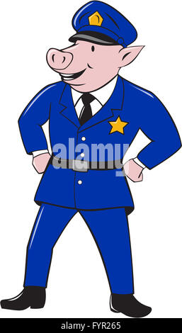 Policeman Pig Sheriff Cartoon Stock Vector Art & Illustration, Vector ...