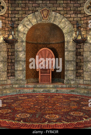 3D rendering of a fairy tale throne room Stock Photo - Alamy