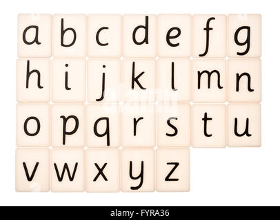 Small plastic alphabet letters on a green chalkboard with copy space ...