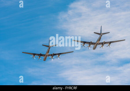 A Tupolev Tu-95 "Bear" long range bomber on display in the museum of ...