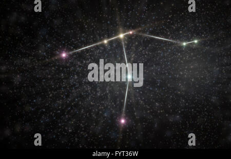 Aquila constellation zodiac 3D illustration with colorful stars Stock ...