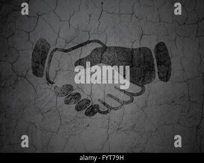 Political concept: Handshake on grunge wall background Stock Photo - Alamy