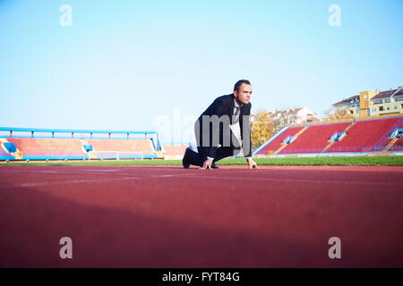 business man ready to sprint Stock Photo - Alamy