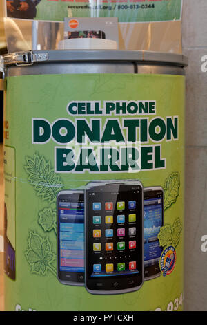Cell phone donation collection box - USA Stock Photo - Alamy
