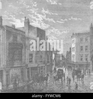 KENSINGTON HIGH STREET, IN 1860. London, UK, 19th century engraving ...