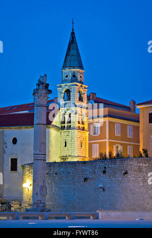 Zadar landmarks evening vertical view Stock Photo - Alamy