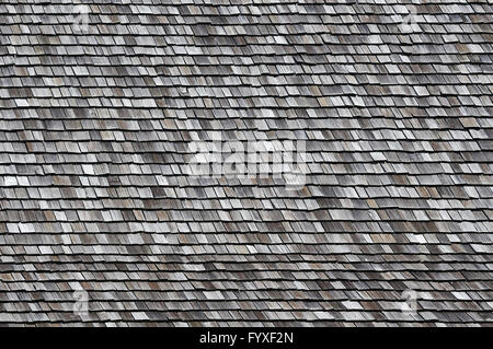 Rustic wooden shingle roof texture background with weathered timber ...