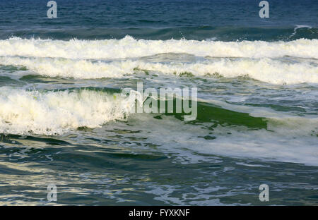 Sea surf with splashes view from beach Stock Photo - Alamy