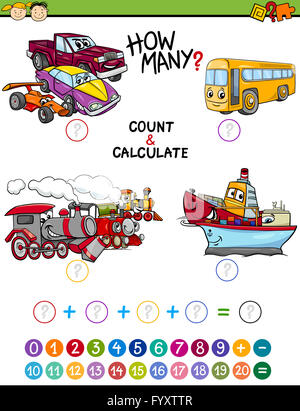 Math calculation educational task for children with cartoon rabbits ...