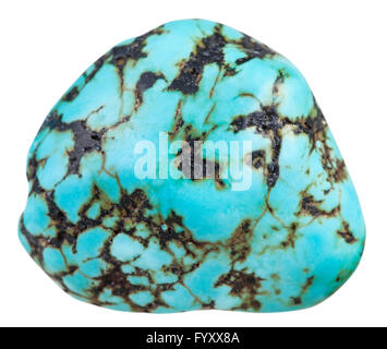 polished Turquenite (blue howlite) stone on white Stock Photo - Alamy