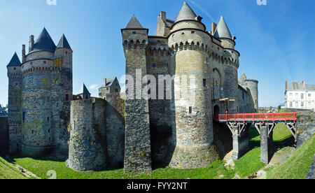 Medieval castle in the town of Vitre. Build by baron Robert I of Vitre ...