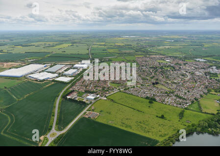 An aerial view of Thrapston, Northamptonshire, also visible is the ...