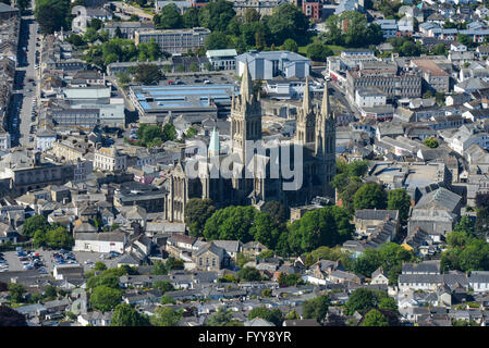 Aerial view of city and cathedral, Truro, Cornwall, England, United ...