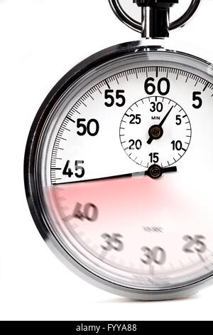 Single stopwatch closeup on red cracked background Stock Photo - Alamy