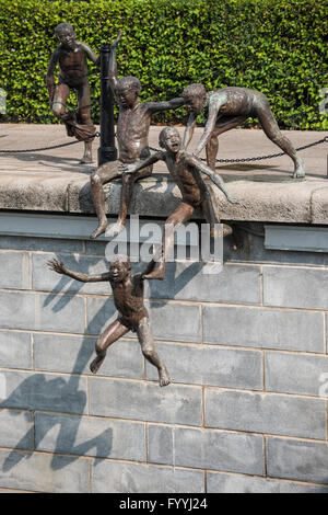 "The First Generation", bronze sculpture by Chong Fah Cheong, boys ...