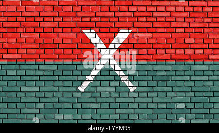 Flag of Kachin Independence Army painted on brick wall Stock Photo - Alamy